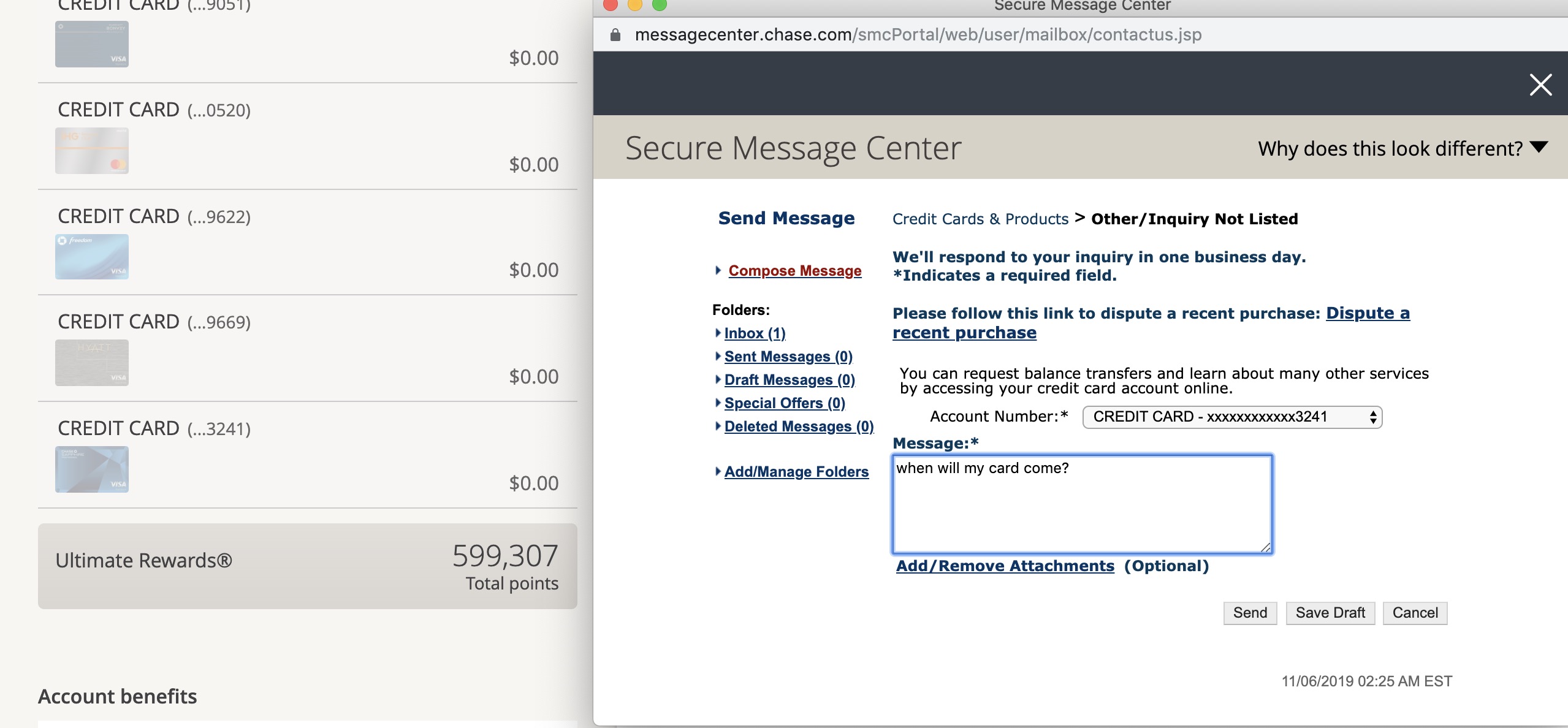 Chase Secure Message（SM）使用指南【2019.11更新：在卡寄到之前获取完整卡号的小 trick，顺利完成消费】 – ...