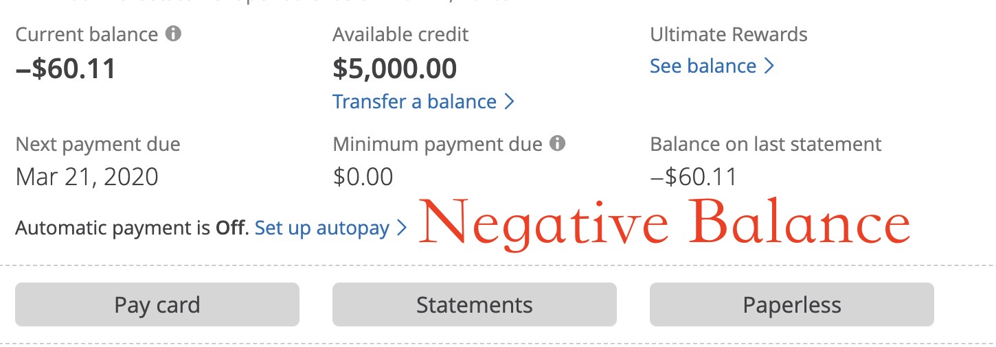 信用卡上有负的余额（Negative Balance）怎么办？ - 美国信用卡 101