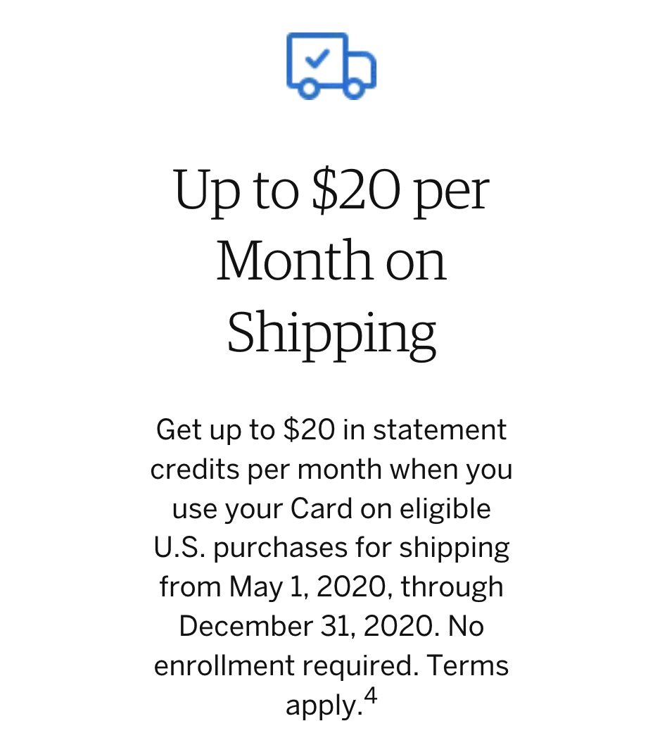 AMEX Shipping Credit 运费报销介绍（Business Platinum 每月 $20） - 美国信用卡 101