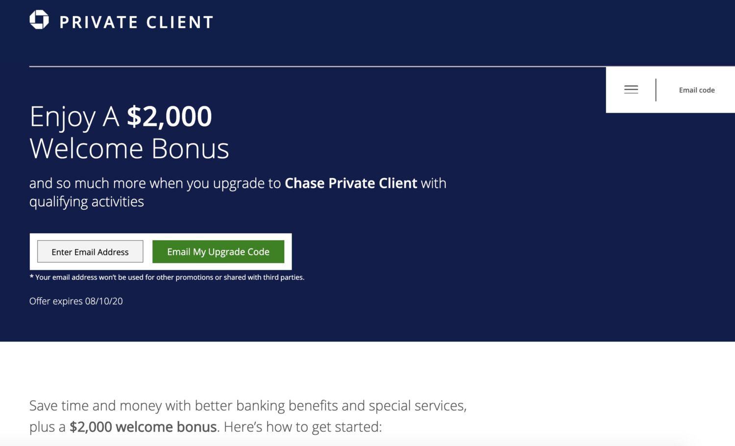 土豪进！升级到 Chase Private Client 可以获取 $2000 奖励（需存 $250k） - 美国信用卡 101