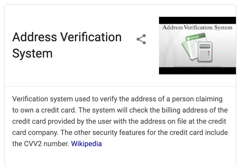 信用卡的地址验证系统（Address Verification Service, AVS）介绍 - 美国信用卡 101