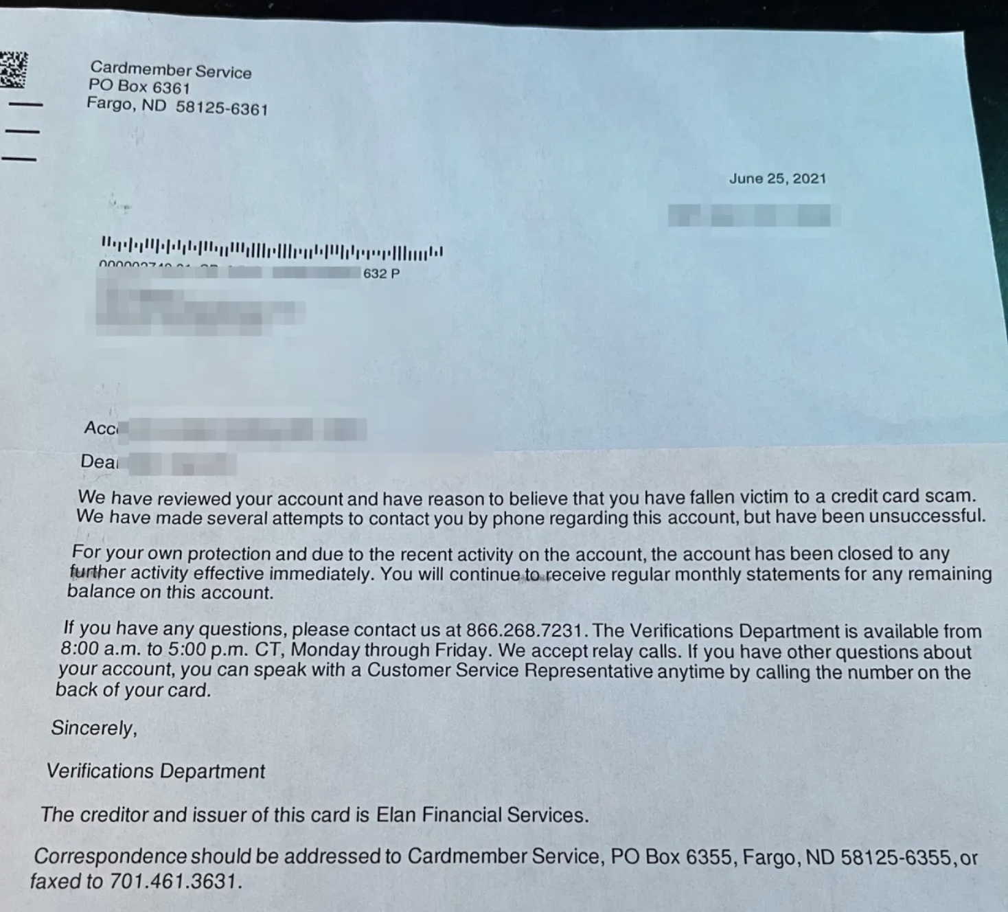 【转载】花样作死，不回复 Fraud Alert, FIA 信用卡被关了.. - 美国信用卡 101