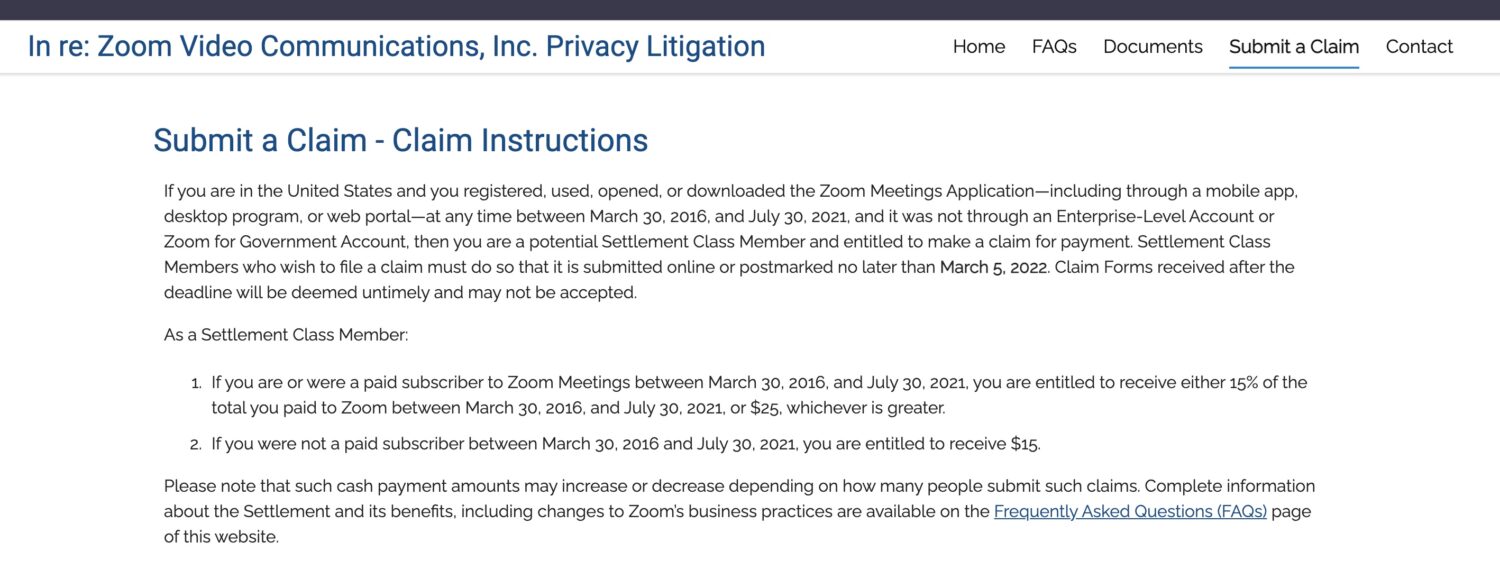 【发邮件了，赔 $35】Zoom 集体诉讼赔偿 $85M，用过的可以领 $15-$25 - 美国信用卡 101