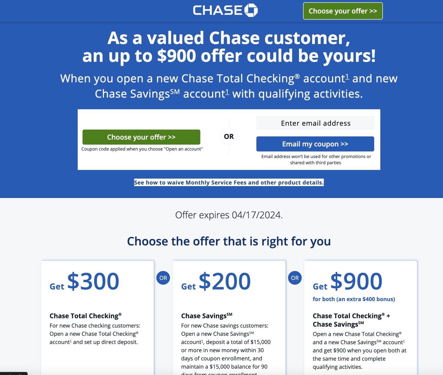 Chase 银行账户介绍（Checking/Saving/Invest）【开户最高奖励 $900】 - 美国信用卡 101